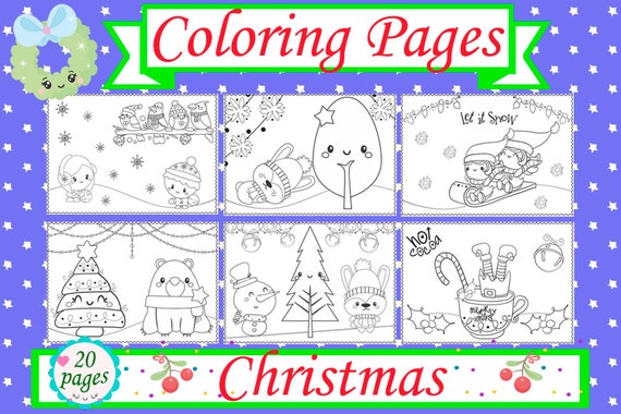 Christmas/winter Coloring Pages Book | Etsy