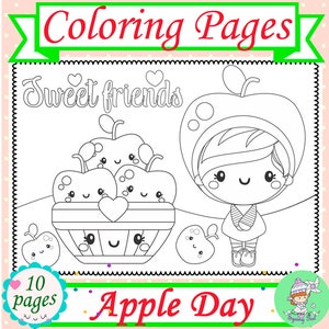 Apple Day: Coloring Pages | Printable Coloring Sheets for Kids | Fall ...