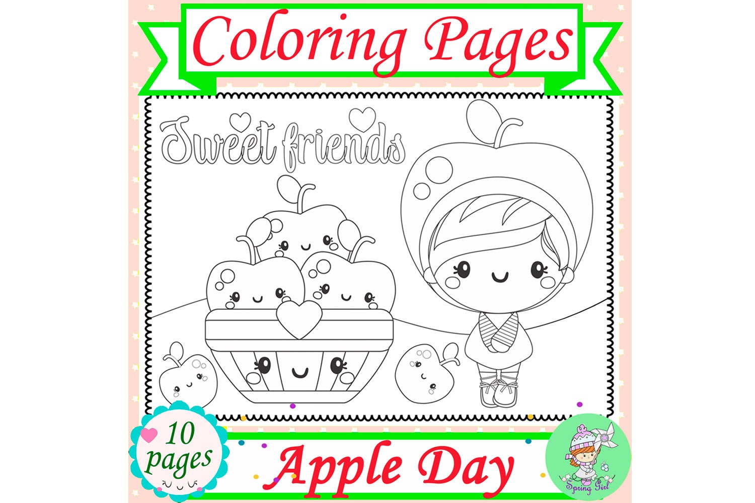 Apple Day: Coloring Pages | Printable Coloring Sheets for Kids | Fall ...