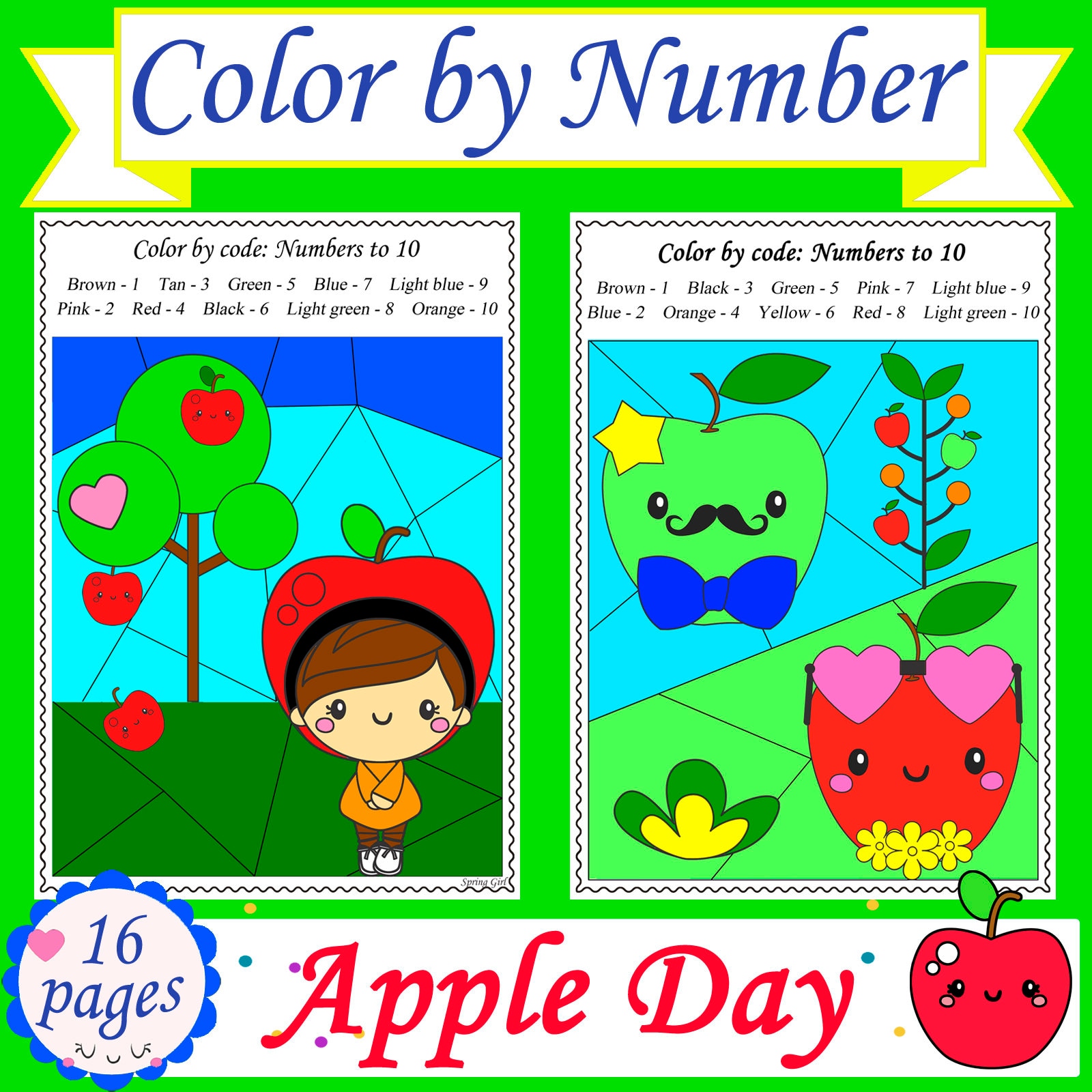 Apple Color By Number