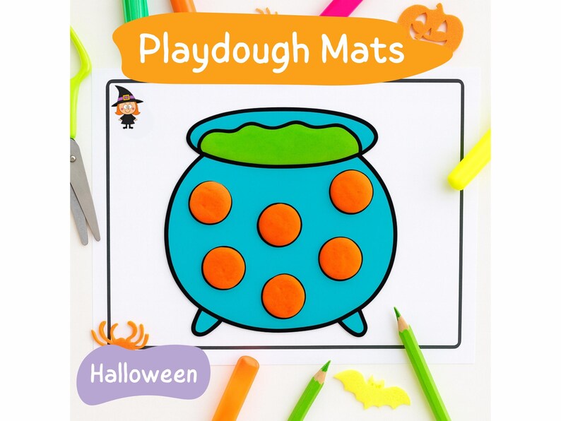 Halloween Play Dough Mats | Printable Halloween Activities for Kids ...