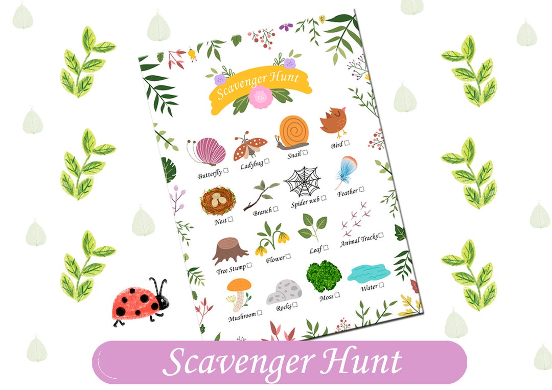Nature Scavenger Hunt | Printable Outdoor Scavenger Hunt Game ...