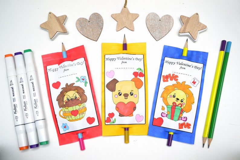 Valentine's Day Pencil Card | Gift Tag | Printable Pencil Holder ...