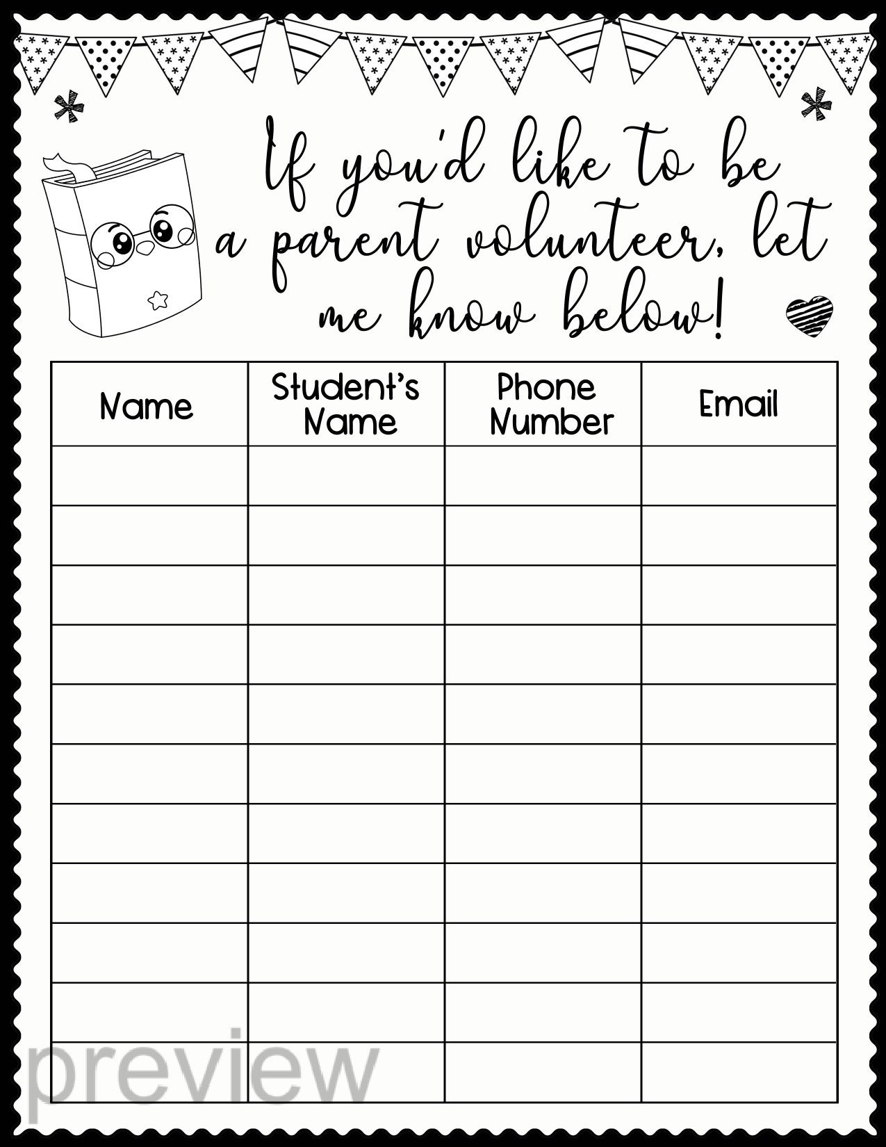 Back to School Open House Night | Sign in Sheets | Meet the Teacher ...