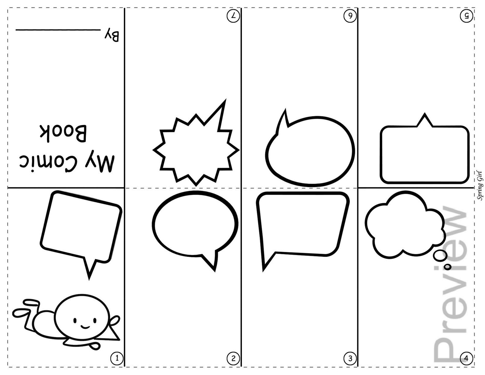 Comic Template for Kids Create Your Own Comic Book Printable PDF Blank ...