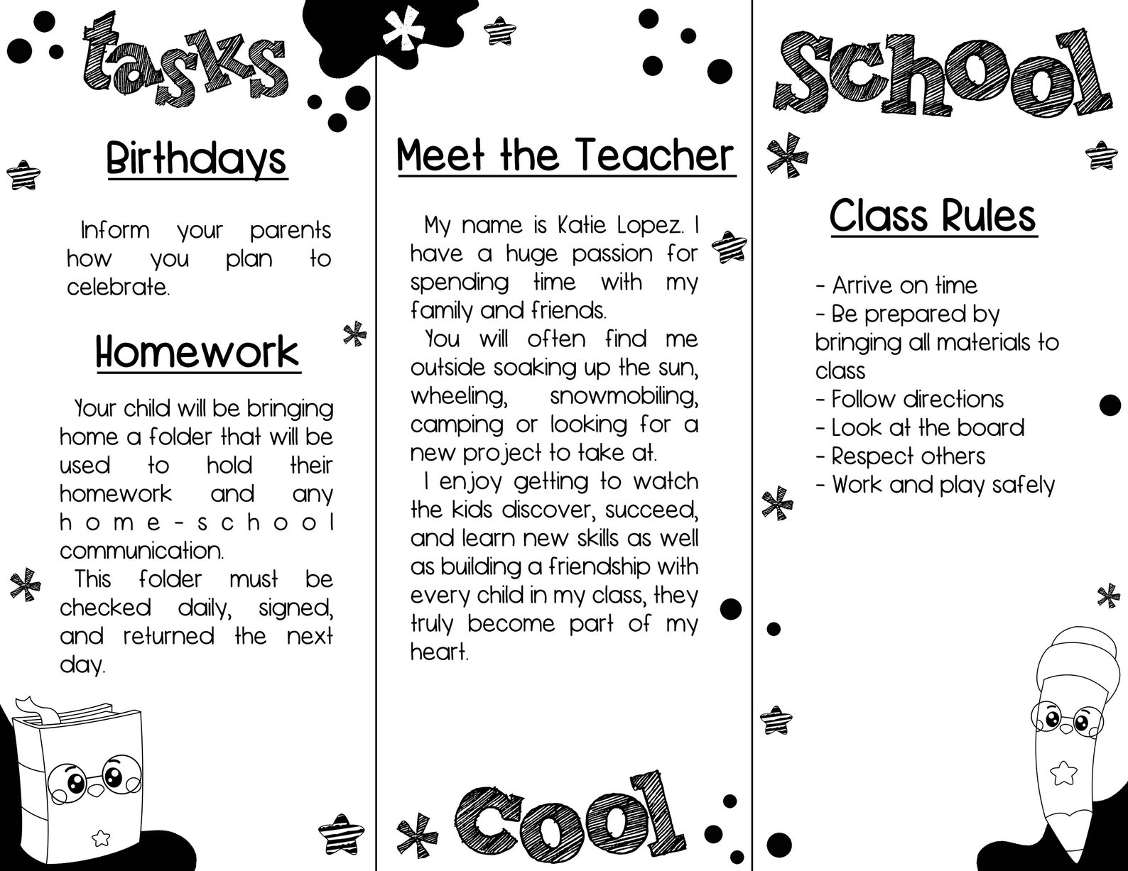 Back to School Trifold Brochure | Open House Template | Meet the ...