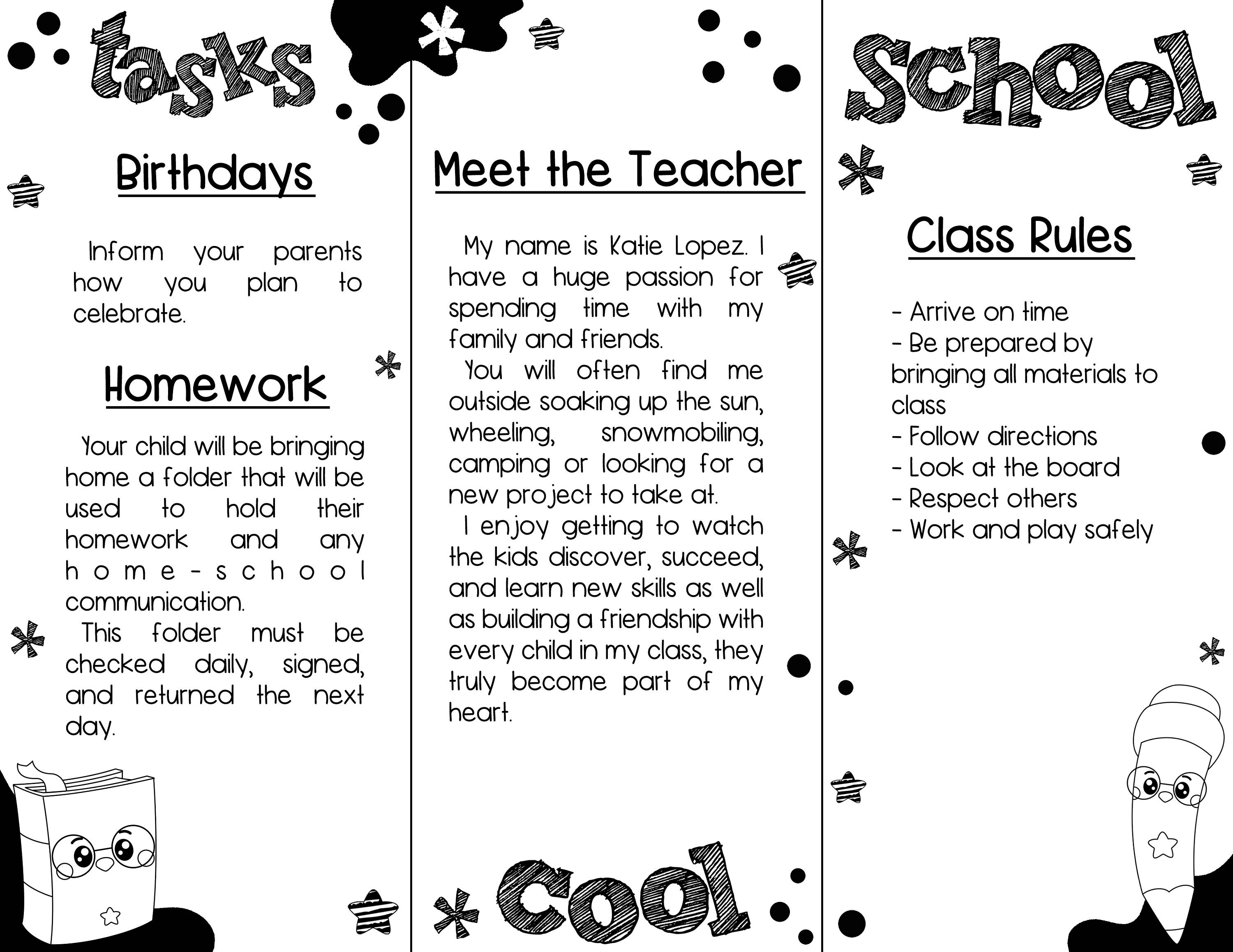 Back to School Trifold Brochure | Open House Template | Meet the ...