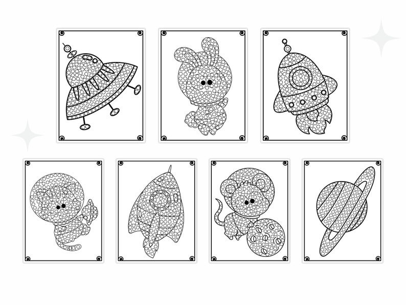 Space Activities for Kids | Q-tip Dot Painting Worksheets for Kids ...