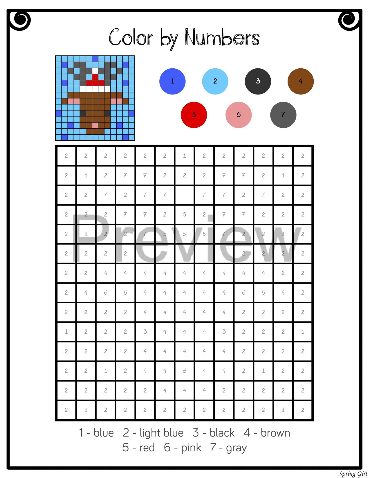 Christmas Mystery Pictures Printable | Color by Number Sheets | Math ...