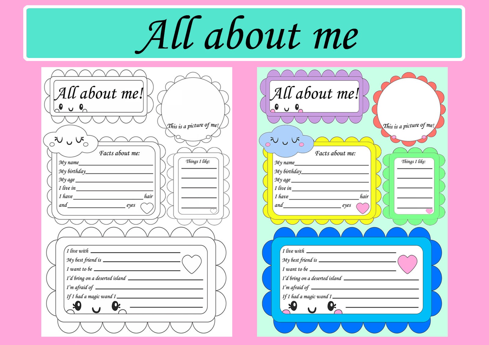 All About Me Poster Printable