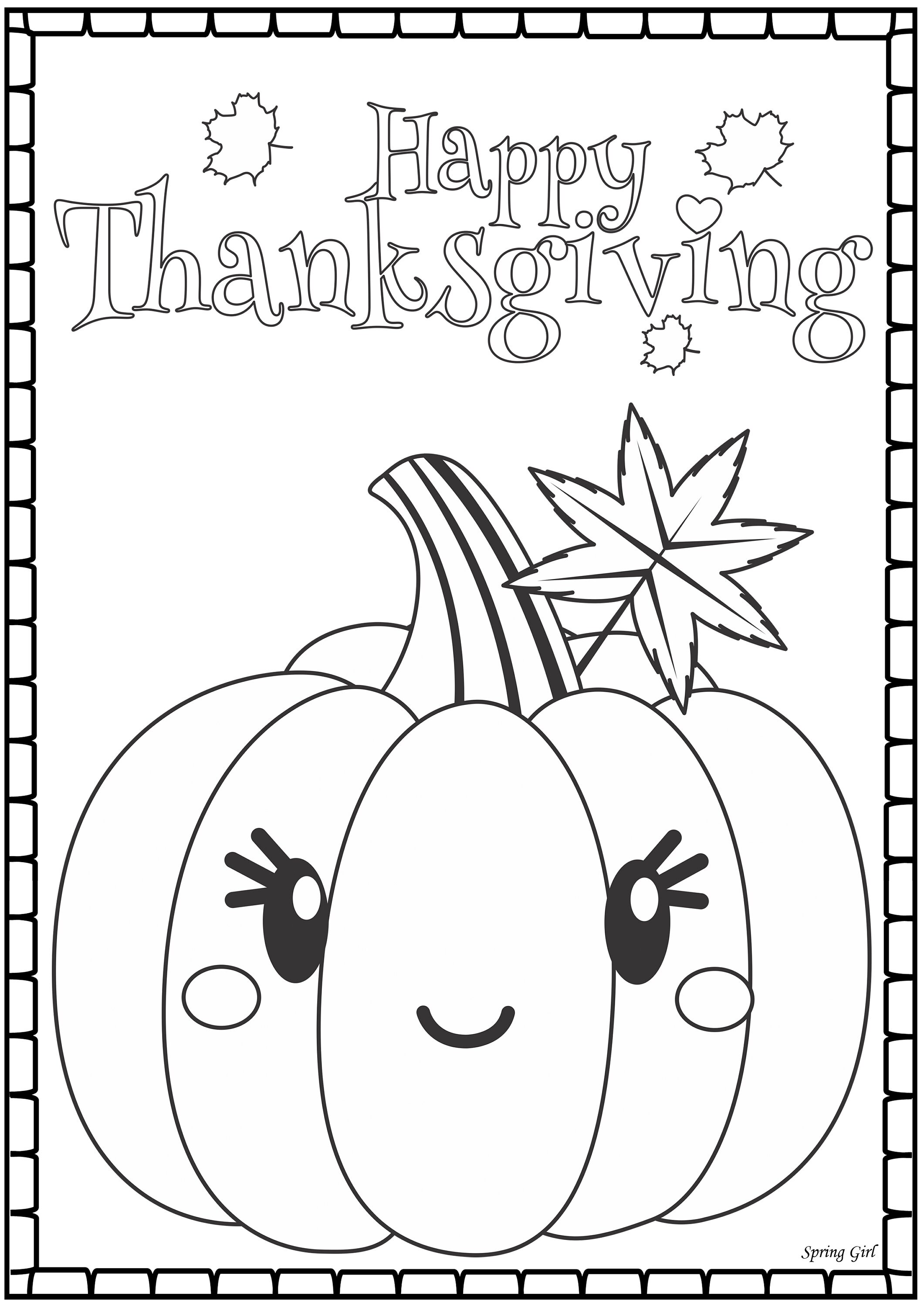 Thanksgiving Coloring Pages - Etsy