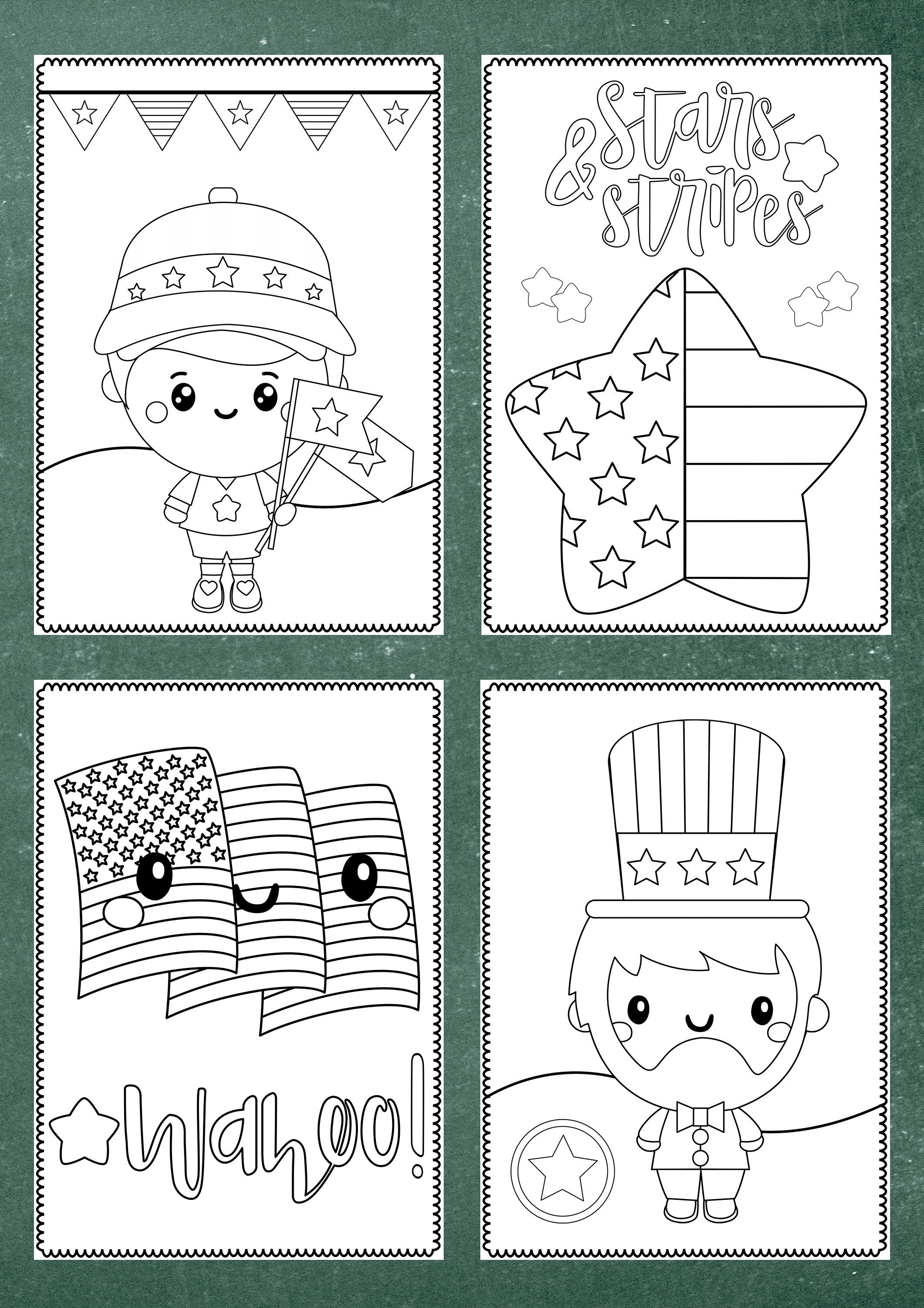 4th of July Coloring Pages for Kids, Printable Independence Day ...