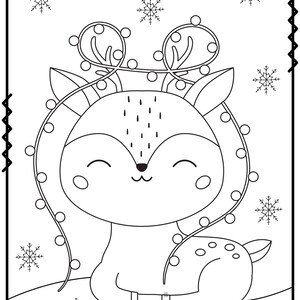 Christmas Animals Coloring Pages Printables for Kids | Winter Coloring ...