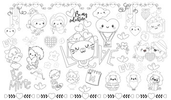 Valentine's Day Extra Large Giant Children's Poster Kids Colour Pages ...