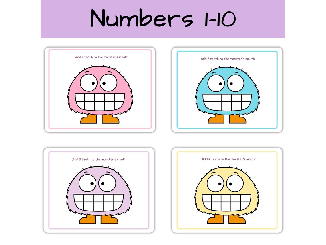 Printable Monster Counting Worksheets | Numbers Worksheets | Fun Math ...