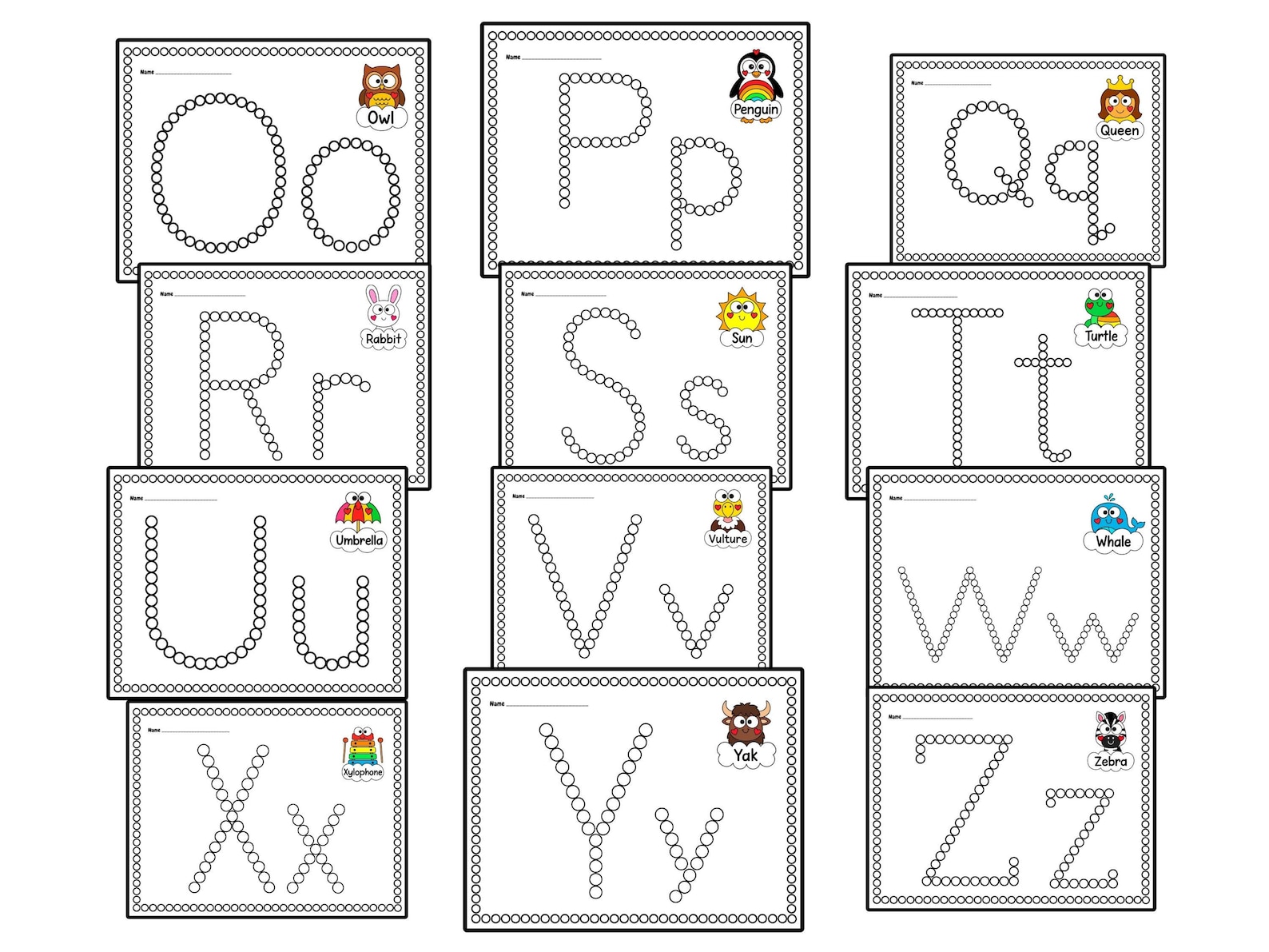 Q-tip Alphabet Dot Painting Worksheets | Alphabet Activities ...