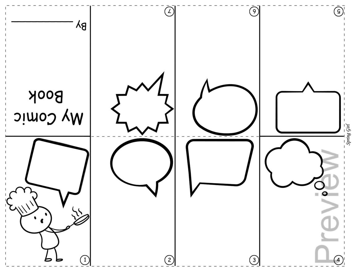Comic Template for Kids Create Your Own Comic Book Printable PDF Blank ...