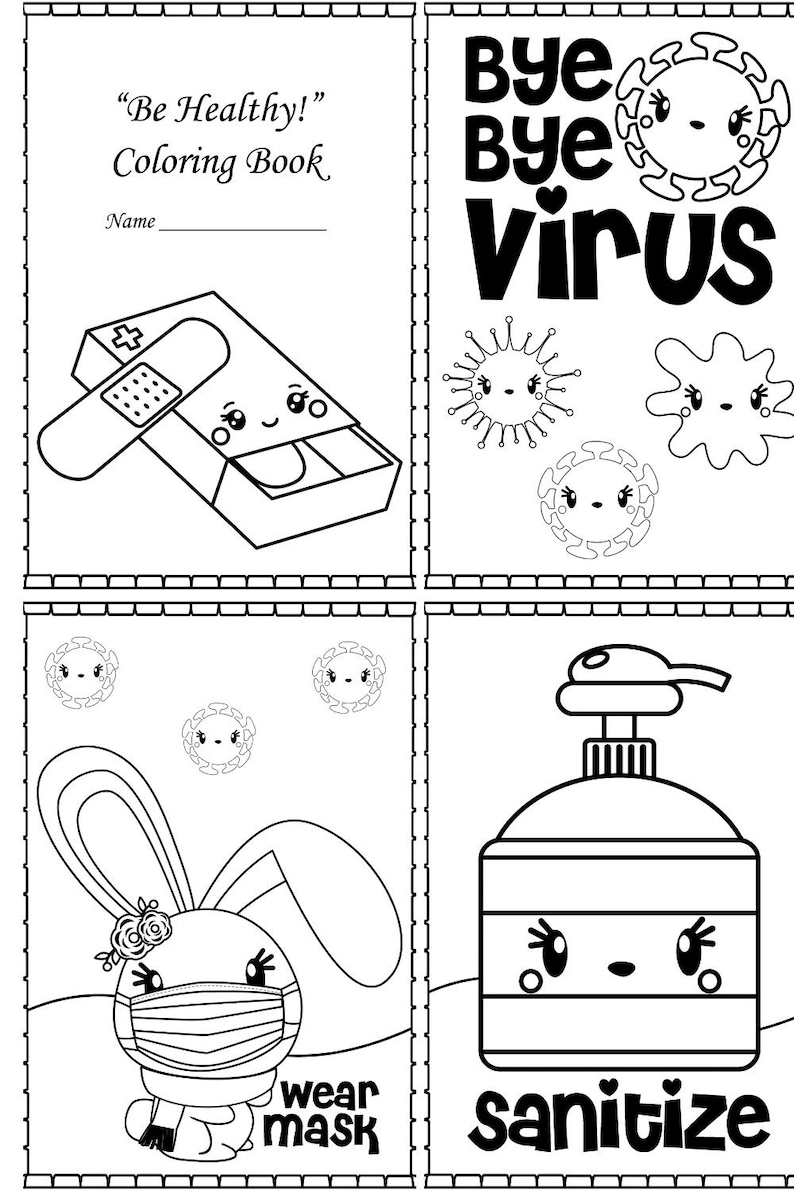 Be Healthy Kids Coloring Pages Sheets | Medicine Coloring Sheets for ...