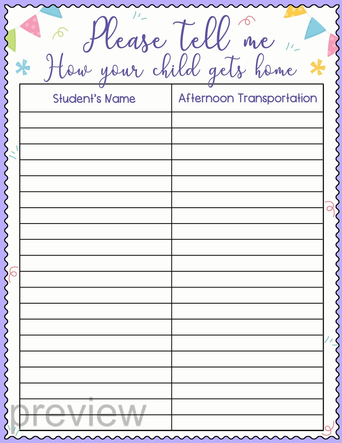 Back to School Open House Night | Sign in Sheets | Meet the Teacher ...