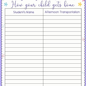 Back to School Open House Night | Sign in Sheets | Meet the Teacher ...