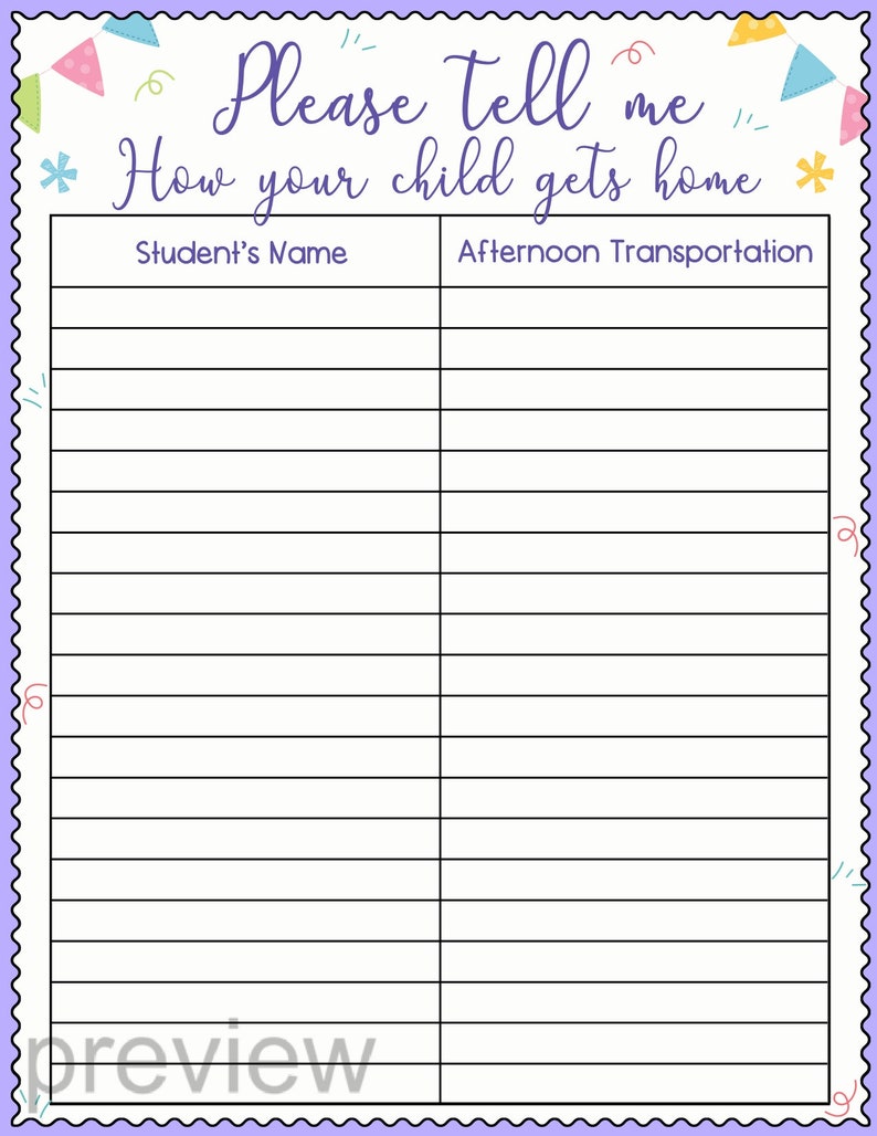 Back to School Open House Night | Sign in Sheets | Meet the Teacher ...