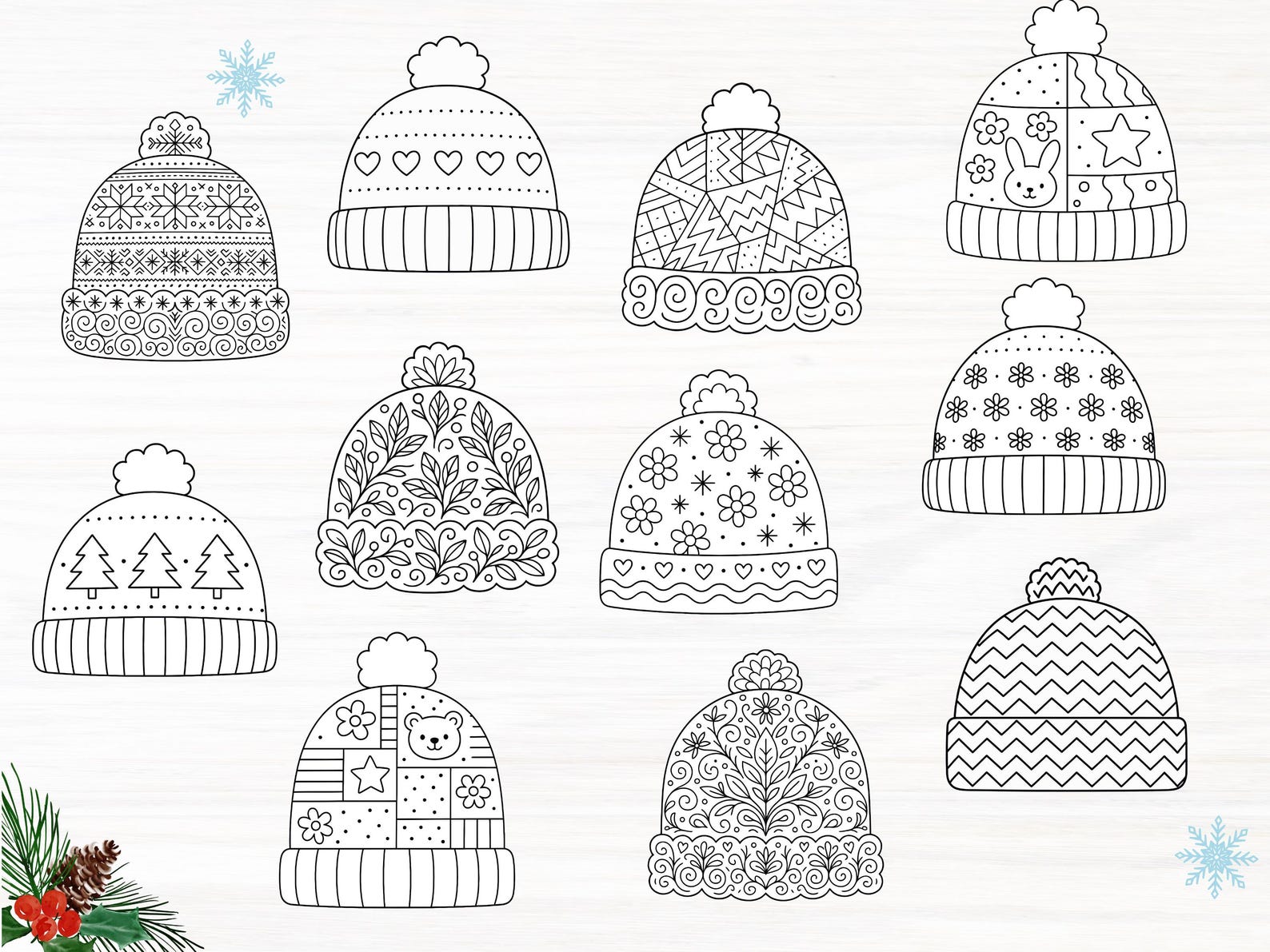 Winter Hat Paper Craft Printable | Kids Winter Activity | Instant ...