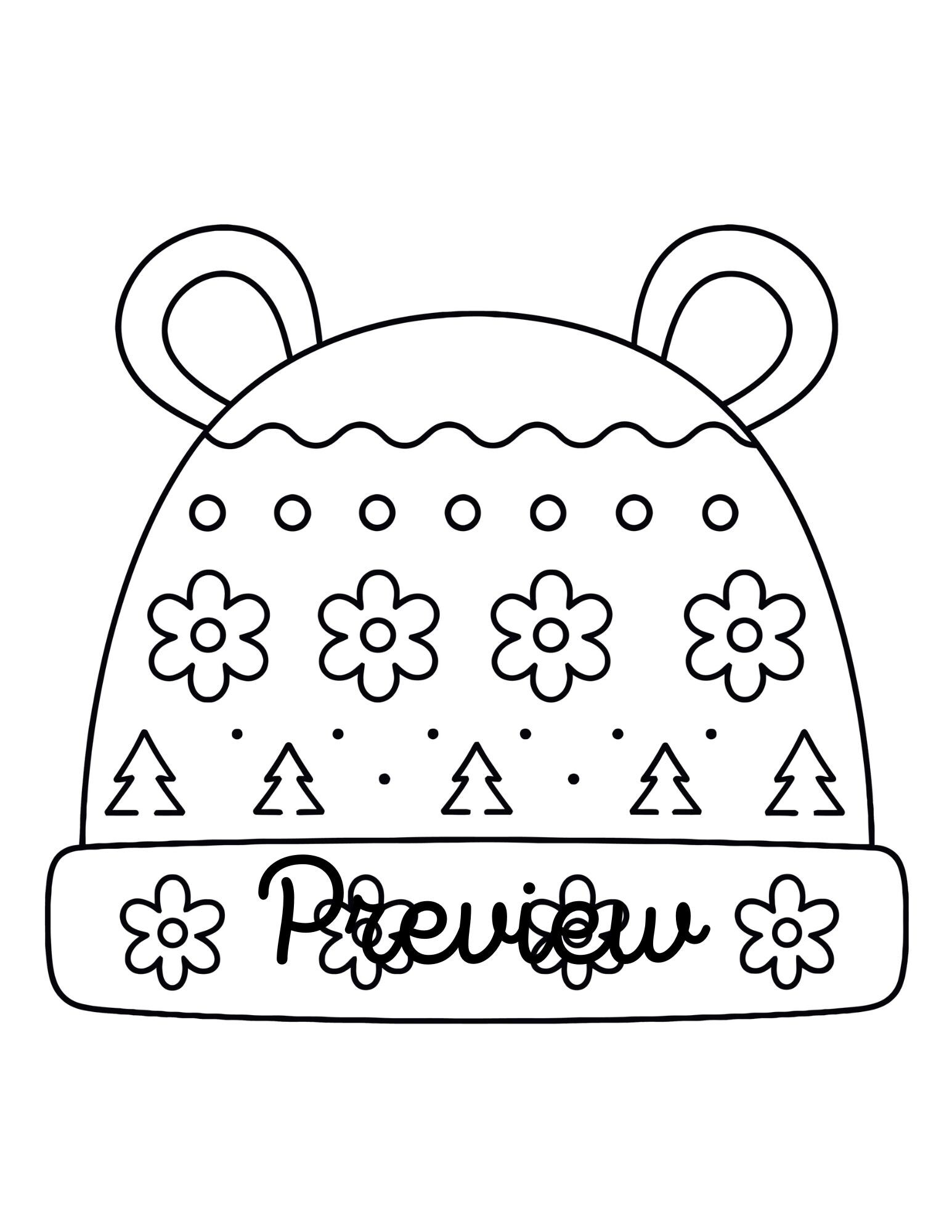 Winter Hat Paper Craft Printable | Kids Winter Activity | Instant ...