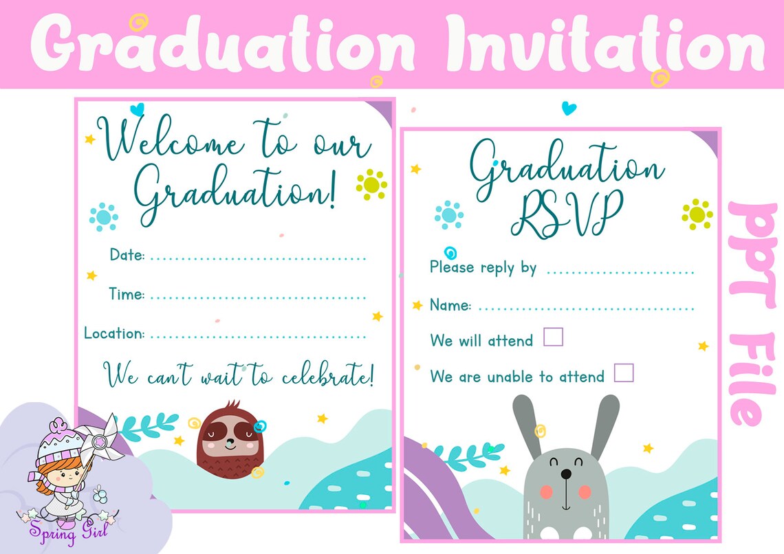 Kindergarten Graduation Invitation, Preschool Pre K Graduation Ceremony ...