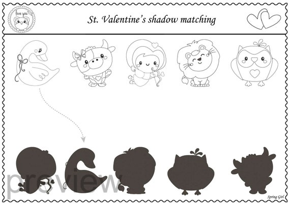 Hojas De Trabajo Imprimibles De San Valentín