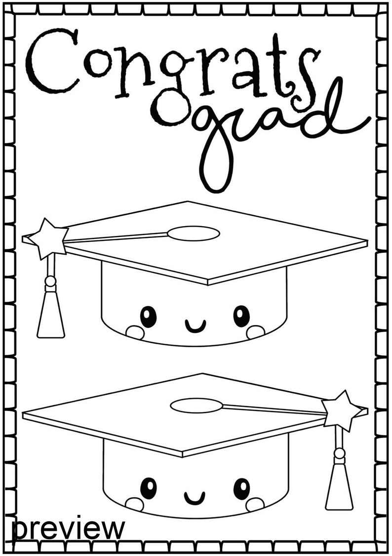 Graduation Kindergarten Coloring Pages Printable Coloring Book & Sheets ...