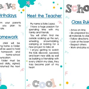 Back to School Trifold Brochure | Open House Template | Meet the ...