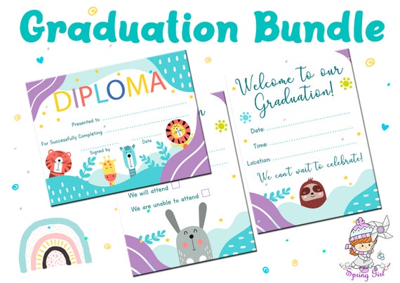 Kindergarten Graduation Bundle Kit Printable Diploma - Etsy