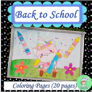 Back to School Coloring Book/pages - Etsy