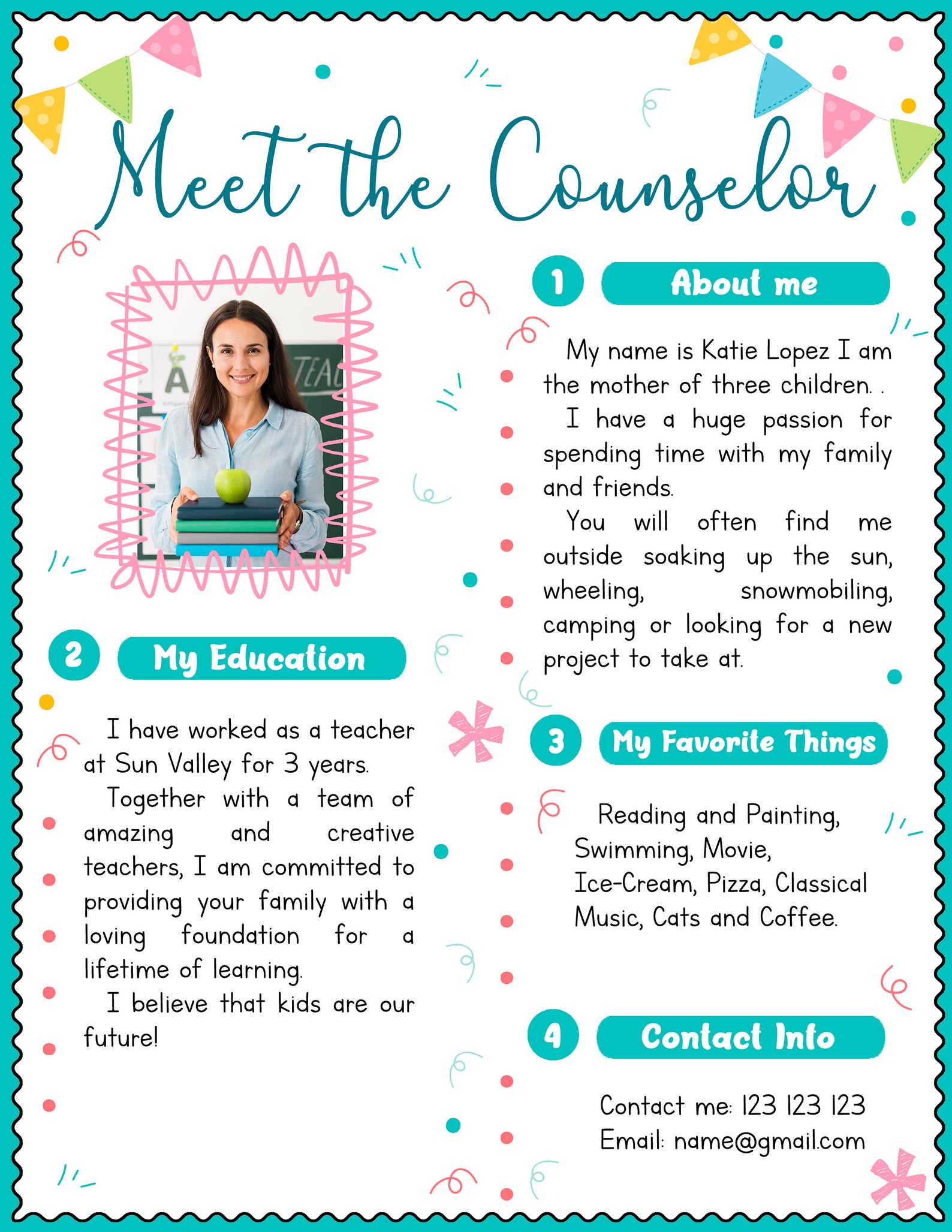 Meet the Teacher Power Point Template | Open House | Counselor ...