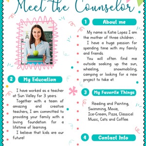 Meet the Teacher Power Point Template | Open House | Counselor ...