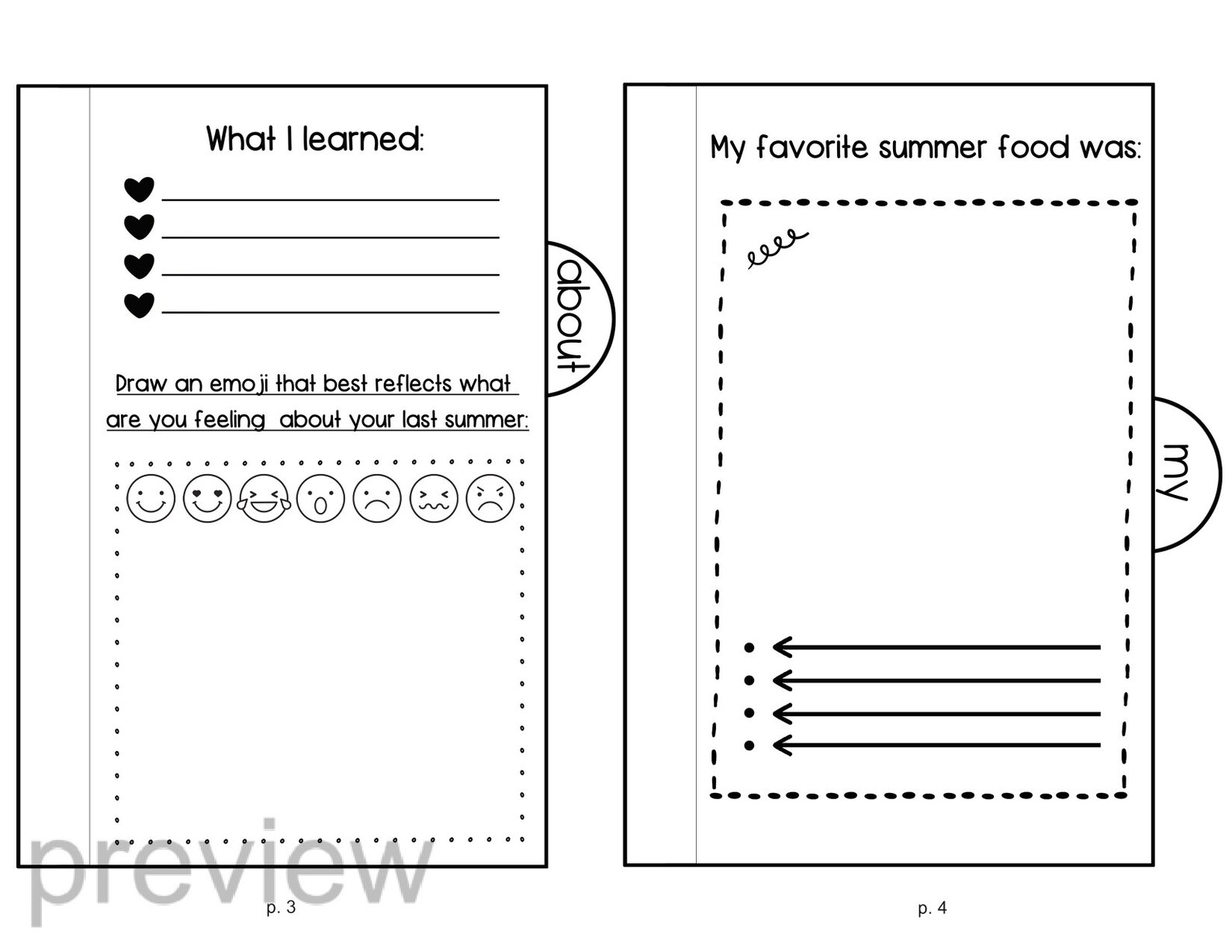 All About My Summer Flip Book for Kids | Back to School Printable ...