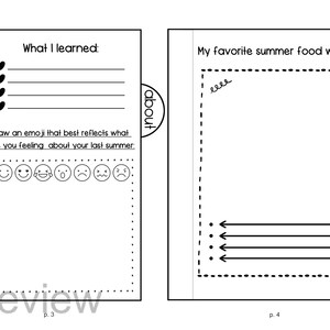 All About My Summer Flip Book for Kids | Back to School Printable ...