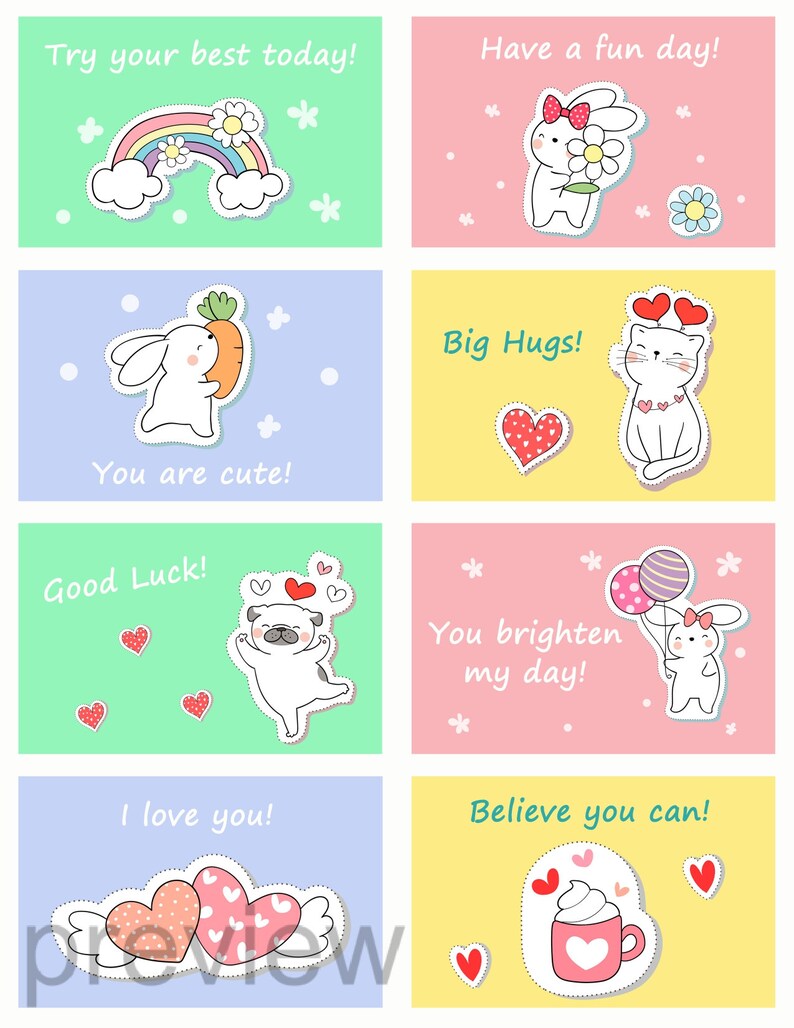 Lunch Box Notes for Kids | Lunchbox Notes | Positive Affirmations for ...