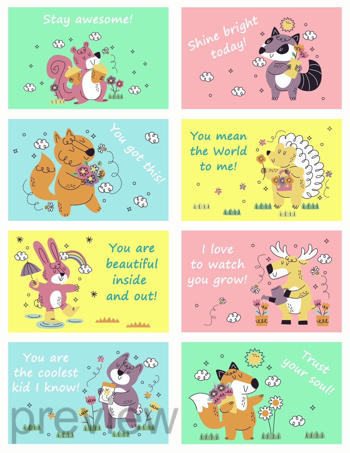 Lunch Box Notes for Kids | Lunchbox Notes | Positive Affirmations for ...