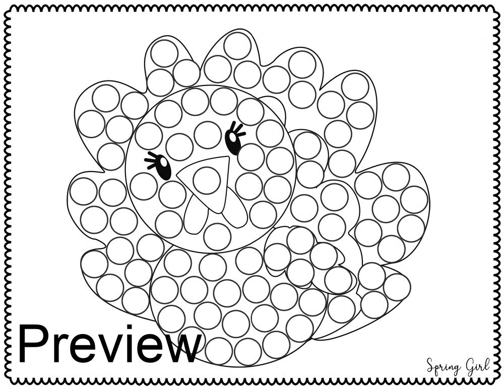 Thanksgiving Dot Marker Coloring Pages, Thanksgiving PDF, Thanksgiving ...
