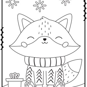 Christmas Animals Coloring Pages Printables for Kids | Winter Coloring ...