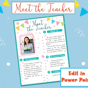 Meet the Teacher Power Point Template | Open House | Counselor ...