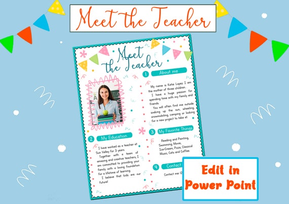 Meet the Teacher Power Point Template Open House Counselor - Etsy Canada