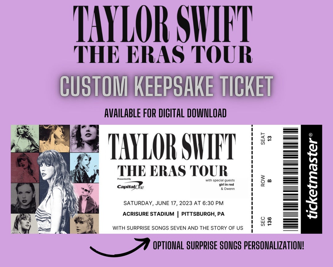 CUSTOM Taylor Swift the Era's Tour Keepsake Ticket. - Etsy