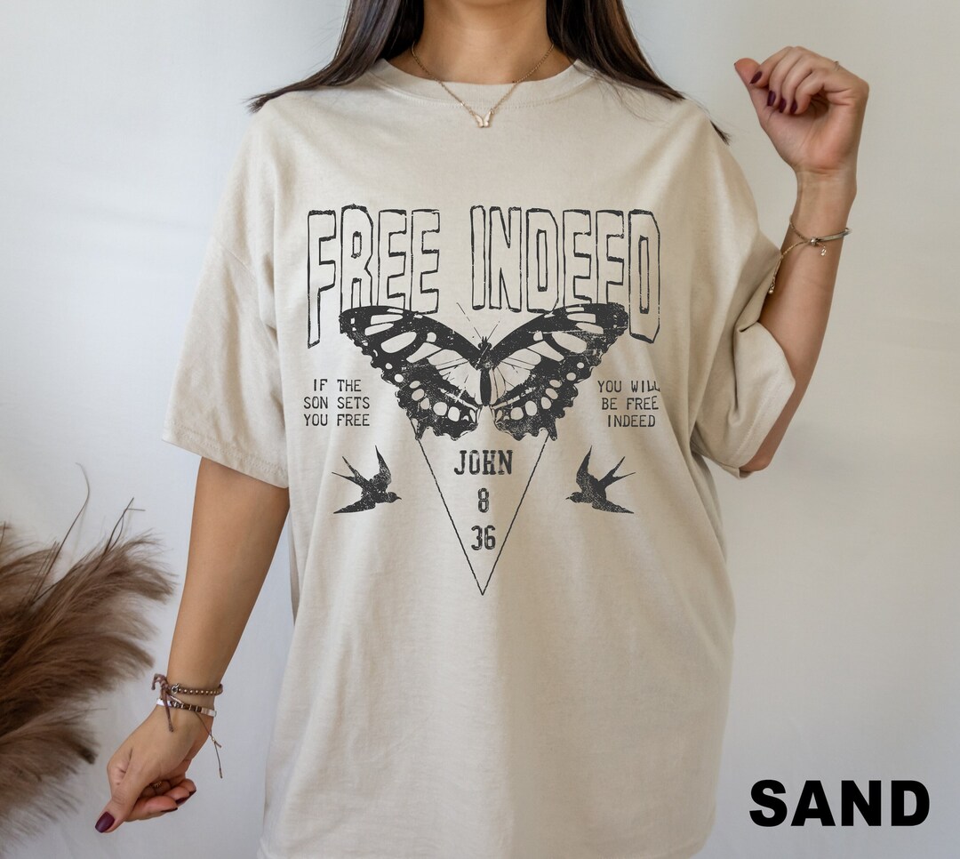 Free Indeed Boho Christian Shirt Faith Based Shirt Trendy - Etsy