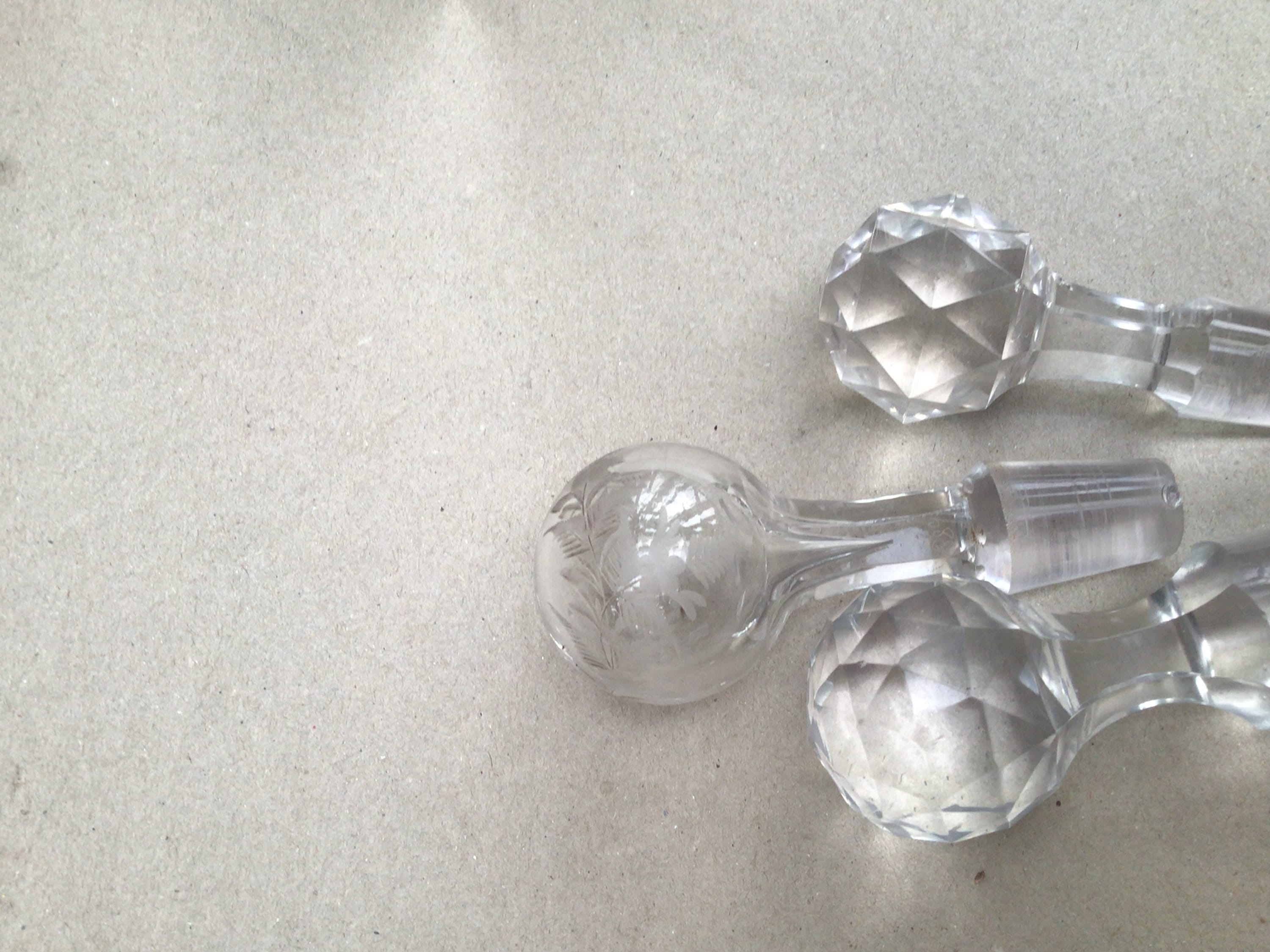 Old Decanter Stoppers Glass Facet Cut and Fern Cut. - Etsy Australia