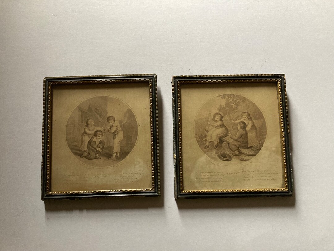Georgian Prints in Hogarth Frames Children Playing C1800. - Etsy