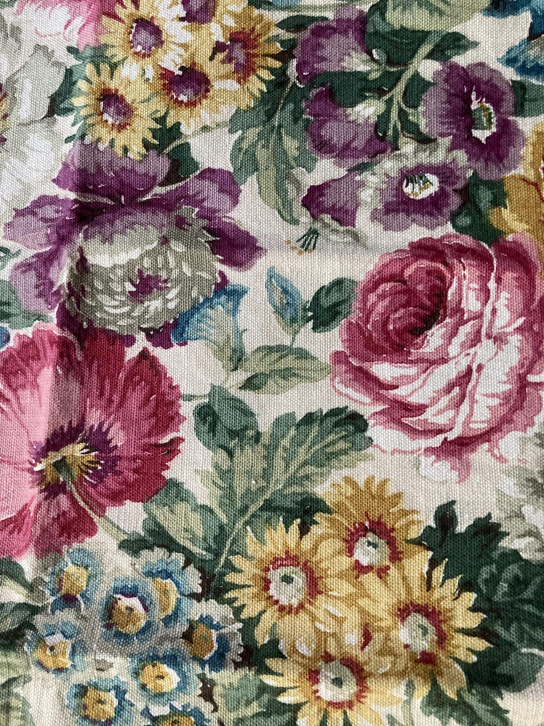 Old Sanderson Fabric Chintz Pattern Fabric Peonies Roses. - Etsy