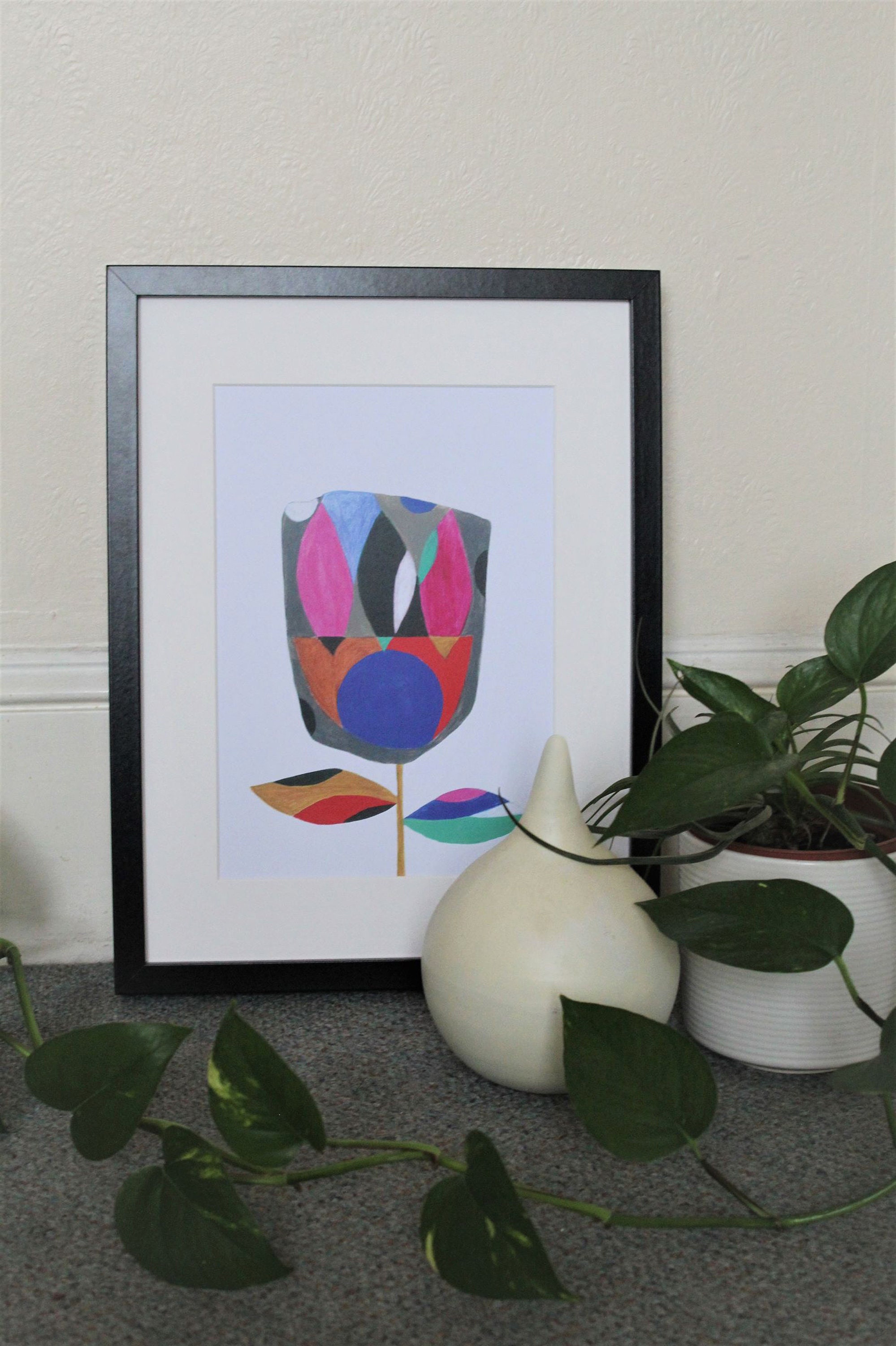 A4 Size Digital Print of Contemporary Abstract Flower Art | Etsy