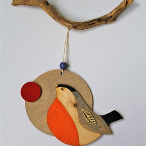 Wooden Laser Cut Hand Painted Robin Wall Décor,home Decor,scandi Home ...